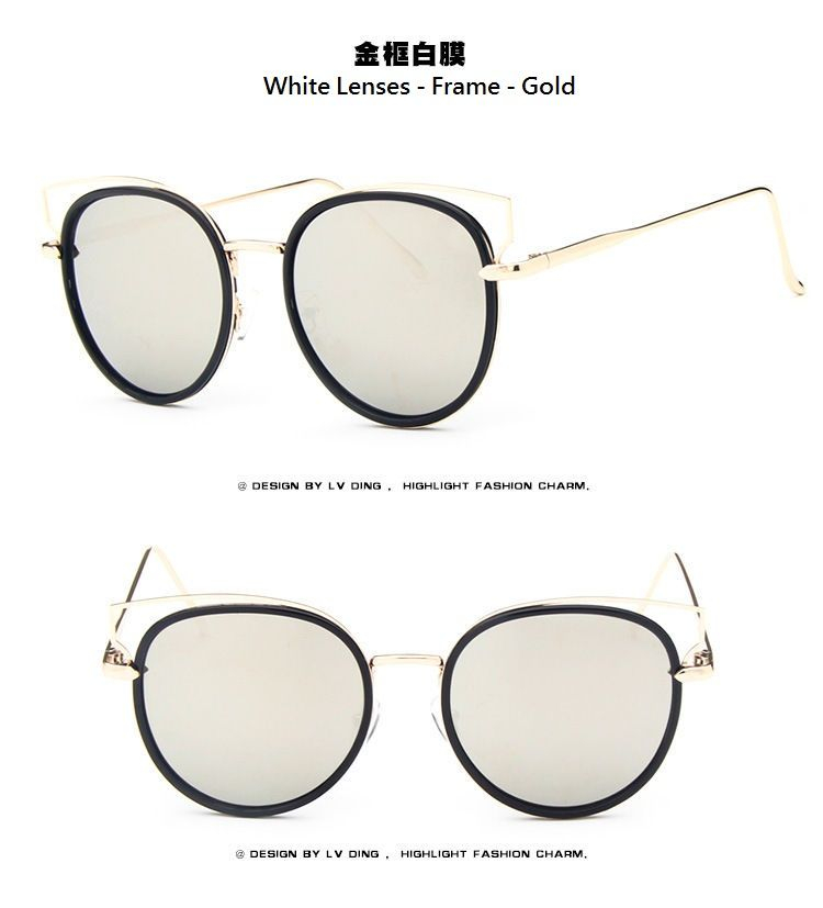 Ilanura Wire Rim Mirrored Sunglasses Yesstyle