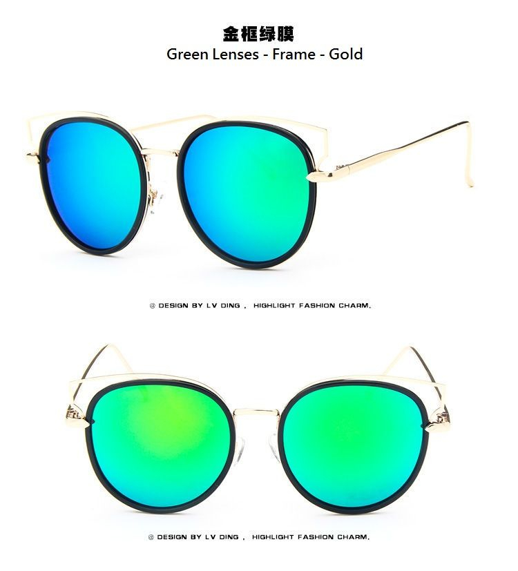 Ilanura Wire Rim Mirrored Sunglasses Yesstyle